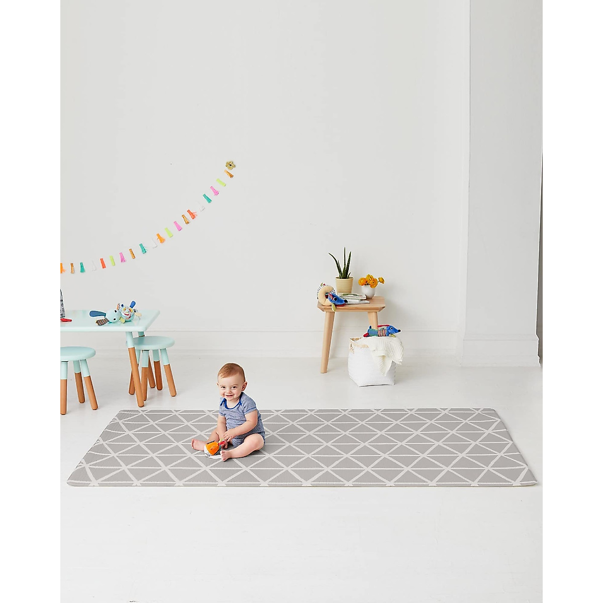 Skip Hop Baby Play Mat, Reversible Foam Floor Mat, 86" x 52", Vibrant Village
