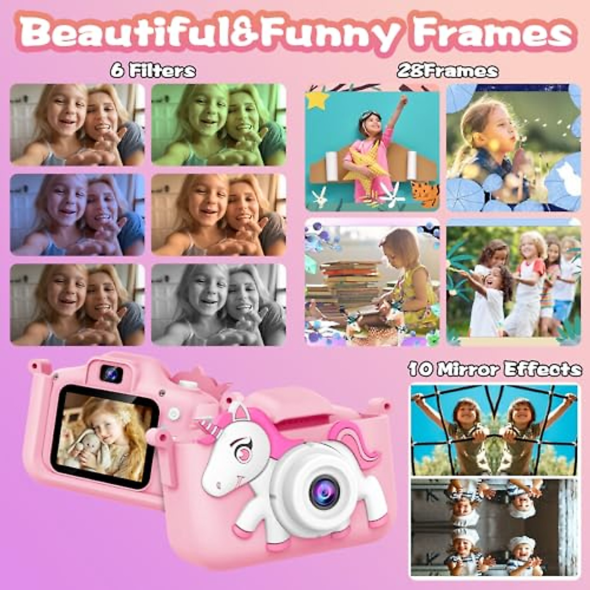 WEOLULI Kids Camera Birthday Gifts Toys for 3 4 5 6 7 8 Years Old Girls Boy,Toys Camera for Girls Age 3-10,Toddler Camera with 32GB SD Card