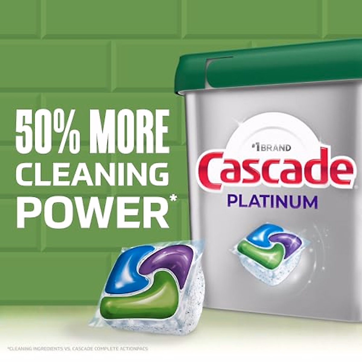 Cascade Platinum Dishwasher Pods, Dishwasher Detergent, Dish Detergent Soap, Fresh, 59 Count
