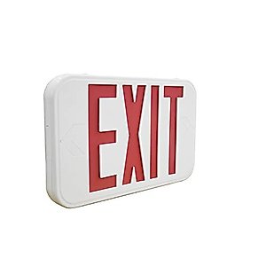 LIT-PaTH LED Emergency EXIT Sign with Double Face and Back Up Batteries- US Standard Red Letter Exit Lighting, UL 924 and CEC Qualified, 120-277 Voltage, 1-Pack