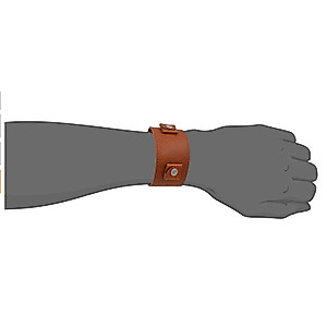 Rev Big Guy Italian Design 22mm Lug Width Wide Oily Cowhide Brown Leather Strap Cuff Watch Band BG-5