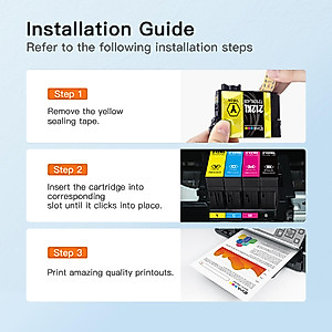 E-Z Ink (TM Remanufactured Ink Cartridge Replacement for Epson 212 XL 212XL T212XL to use with Expression Home XP-4100 XP-4105 Workforce WF-2830 WF-2850 Printer (1 Cyan, 1 Magenta, 1 Yellow, 3 Pack)