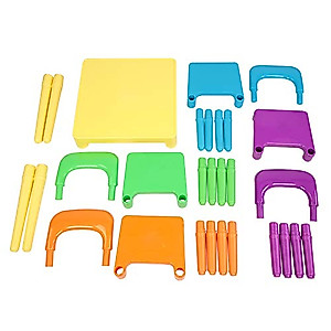 FRITHJILL Kids Table and Chair Set, Little Kid Children Art Play-Room Furniture (4 Children's Chair with 1 Tables Sets), Fit for 3-8 Years Old