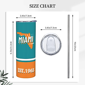 LANJAO Tumbler 20oz Straight Skinny Car Cups With Insulated Cup Sleeve Portable Handle, Sports Travel Coffee Mug, Stainless Steel, Insulated,Classic Collection Gifts for Men Women Fans