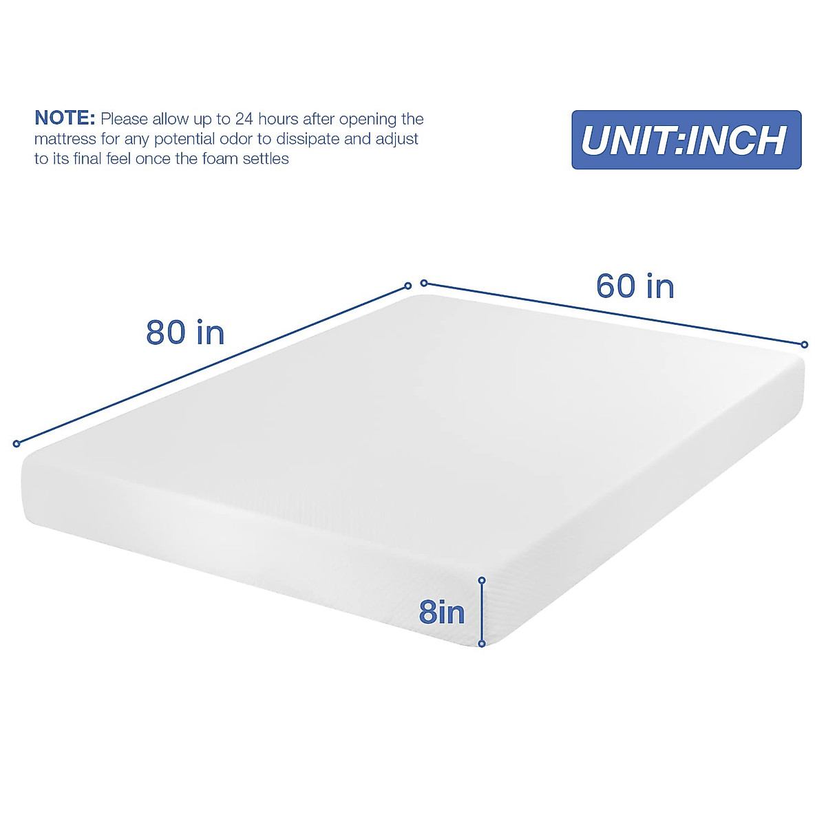 6/8/10/12 inch Gel Memory Foam Mattress for Cool Sleep & Pressure Relief, Medium Firm Mattresses CertiPUR-US Certified/Bed-in-a-Box/Pressure Relieving (8 in, Queen)