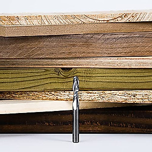 SpeTool 5Pcs Spiral Router Bits UpCut 1/4 inch Cutting Diameter 1/4 inch Shank Router Bit Set HRC55 Solid Carbide CNC End Mill for Woodworking Mortise Slot Carving Engraver