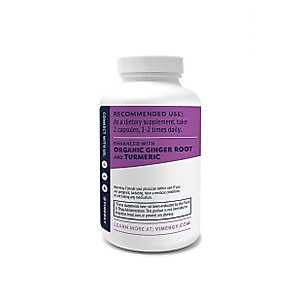 Vimergy Magnesium Glycinate, 90 Servings – with Turmeric & Ginger - Promotes Relaxation & Sleep – Supports Bone, Muscle & Heart Health - Gluten-Free, Kosher, Vegan & Paleo Friendly, Capsule