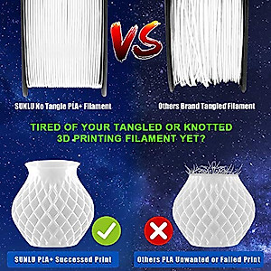 SUNLU 3D Printer Filament Bundle, SUNLU PLA+ Filament 1.75mm, 100% Neatly Wound PLA Plus 3KG, 0.25kg Spool x 8 Packs & 1kg Spool x 1 Pack White
