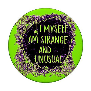 Strange and Unusual Spooky Halloween 80s 90s Fans Green PopSockets PopGrip: Swappable Grip for Phones & Tablets PopSockets Standard PopGrip