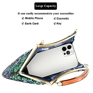 GUOZI Women's Vintage Beaded Sequin Peacock Clutch Purse Handmade Crossbody Evening Bag Handbag For Wedding Party Prom