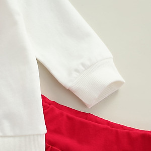 Toddler Baby Girl Valentine's Day Clothes Outfit Set 3Pcs Long Sleeve Love Heart Pullover Tops Flare Pants Headband (Love Heart Print,3-4 Years)