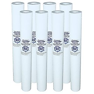 KleenWater KW2520BR Dirt Rust Sediment Water Filter, 2.5 x 20 inch Melt Blown Replacement Cartridges, 5 Micron, Set of 8