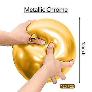 BEEYUUD 120 Pcs Metallic Balloons 12 Inch, Shiny Chrome Balloons Assorted Colors, Helium Balloons Colorful Party Balloons for Birthday Wedding Baby Shower Decor.…, Blue,green,pink,purple,red,silver