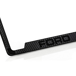 Ford Blacked Out with Carbon Fiber Inlay zinc License Plate Frame 2 Hole