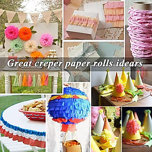 White Black Gold Silver Crepe Paper Streamers 6 Rolls for Party Streamers Decorations Birthday Wedding Baby Bridal Shower Backdrop Craft Supplies (1.8 Inch x 82 Ft/Roll，492ft )