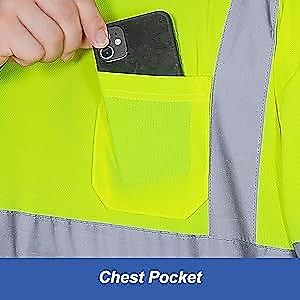 L&M Hi Vis Class 3 T Shirt Reflective Safety Lime Orange Short Long Sleeve HIGH Visibility, Black Bottom (Lime_L, X-Large)