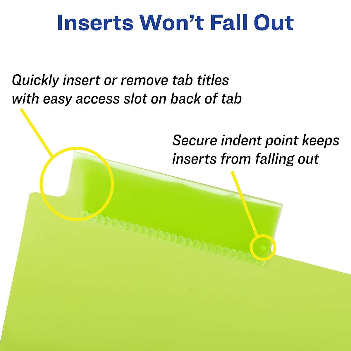 Avery Dividers for 3 Ring Binders, 8-Tab Binder Dividers, Plastic Binder Dividers with Pockets, Insertable Big Tabs, Multicolor, 1 Set (11903)