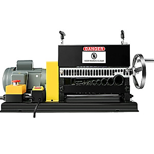 BestEquip Wire Stripping Machine 0.06" -1.5",Automatic or Hand-crank Wire Stripper Machine 11Holes & 10 Blades, Automatic Wire Stripping Tool Motor Rated Speed 1400Rpm,for Recycling Copper Wire