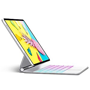 Magnetic Floating Keyboard Case for iPad Air 5th/4th Gen 10.9”, Magic Keyboard Case, 7 Color Backlit, Wireless Keyboard for iPad Pro 11 2022 4th/3rd/2nd/1st Gen, Support Apple Pencil Charging, White