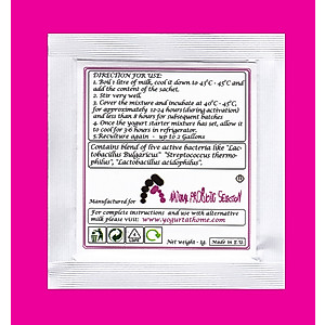Yogurt Starter Cultures - Pack of 3 Freeze-dried Culture Sachets for Acidophilus Yogurt