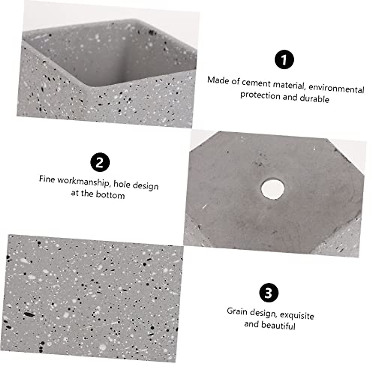 CORHAD Home Decor 1pc Creative Container Flowerpot Decorative Concrete Planter Cement Pots Office Small Planters Square Garden Home Bonsai Flowers Supplies Indoor for Pot Plants Table Decor