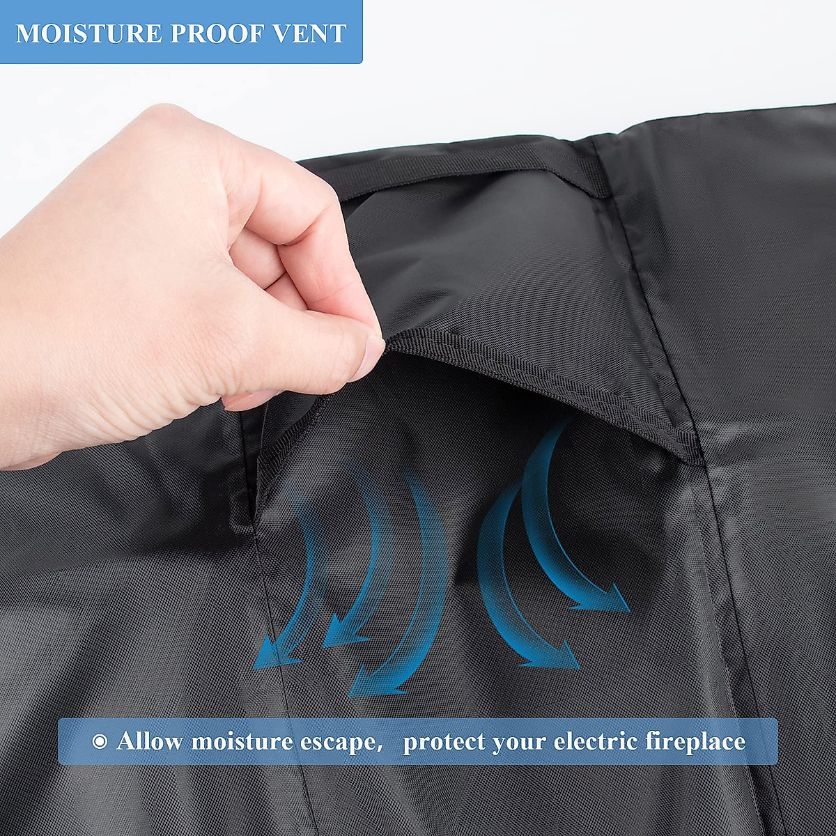 TwoPone Electric Fireplace Cover, Rectangular Portable Fireplace Dust Cover, Electric Wood Stove Waterproof Cover, Electric Fireplace Accessories Indoor & Outdoor - 25.2''L x 14''W x 24''H