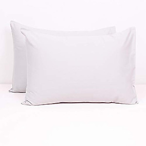 Belsden 600TC Cotton Toddler Pillowcase, 2 Pack Travel Pillow Case with Envelope Closure, 14x20in, Breathable Soft Moisture Wicking Pillow Covers Fit Small Pillow up to 14x19in, Light Gray