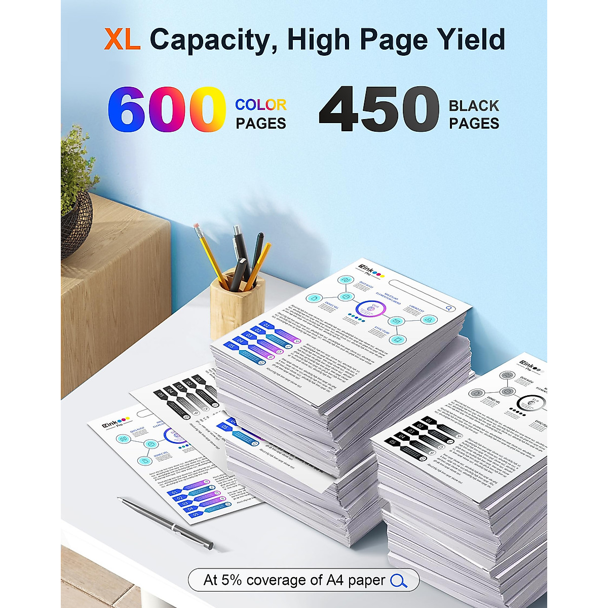 E-Z Ink Pro Remanufactured Ink Cartridges Replacement for Epson T212XL T212 212XL 212 XL to use with WF-2830 WF-2850 XP-4100 XP-4105 Printer (1 Black, 1 Cyan, 1 Magenta, 1 Yellow) 4 Pack