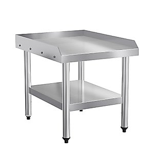 ROVSUN Stainless Steel Equipment Stand 24" L x 30" W x 26" H with Adjustable Undershelf, NSF Commercial Heavy Duty Work Table & Grill Stand Table for Restaurant, Home and Hotel Kitchen