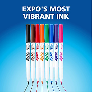 EXPO Low Odor Dry Erase Markers, Ultra-Fine Tip, Black, 4 Count