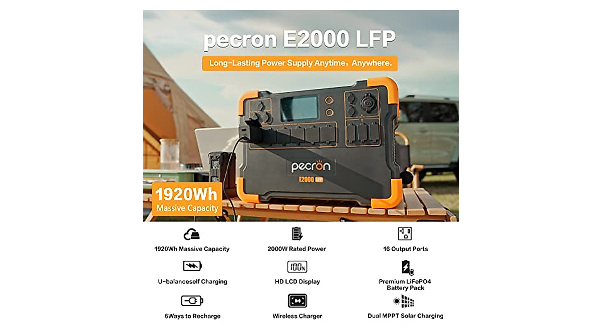 Pecron E2000LFP Portable Power Station – 1920Wh Backup