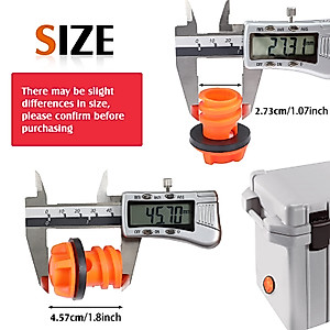 Honoson Cooler Drain Plugs Replacement Compatible with Most Rotomolded Coolers Including Most Major Brands Drain Plugs with Leak-Proof Design (Orange)