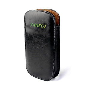 Zebra TC77 TC70 Scanner Leather case, Yanzeo Sturdy Portable Bag, Suitable for Zebra TC75, TC21, TC51, TC52, TC72, TC77, Handheld Barcode Touch Mobile Data Terminal, Bracket with Metal Clip