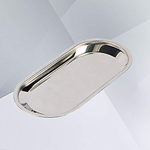 DOITOOL Decorative Tray Decorative Tray Vanity Tray Stainless Steel Towel Tray Jewelry Dish Instrument Tray Bathroom Organizer for Tissues Candles Soap Towel- Size L Fruit Tray Fruit Tray