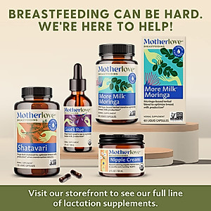 Motherlove Goat’s Rue (60 liquid caps) Lactation Supplement for Breast Tissue Development & Supporting Breast Milk Supply —Non-GMO, Organic Herbs, Vegan, Kosher, Soy-Free