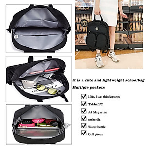 Scioltoo Women's Backpack Purse Small Nylon Cute Mini School Bag Lightweight Shoulder Bag Waterproof Laptop Book Bag with Multi-Pockets for Teen Girls Grey A-Gray