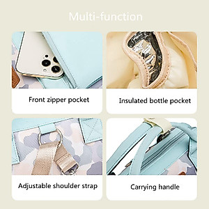 Lmbabter Baby Diaper Bag Backpack Convertible Mini Smart Tote Bag Stroller Organizer Nappy Backpack for Outdoor (Black)