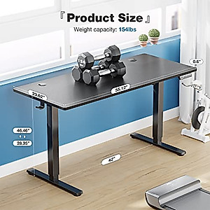 Electric Standing Desk - Height Adjustable Desk, 55 x 24 Inches Ergonomic Stand up Desk with Memory Preset, Sit Stand Computer Home Office Desk Standing Table with T-Shaped Metal Bracket, Black
