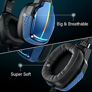 Tatybo Gaming Headset for PS4 PS5 Xbox One PC Switch Mobile with Noise Canceling Mic, Gaming Headphones with Deep Bass Stereo Sound
