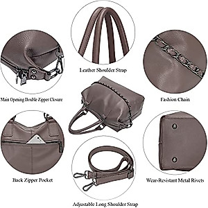 CHERISH KISS Womens Soft Leather Handbags Tote Bag Shoulder Bags Top Handle Satchel Ladies Crossbody Purse(K37 Coffee-1)