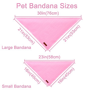 UP URARA PUP Dog Bandana, Comfortable Cotton Triangle Bid Scarf for Medium Large Dog, Washable Pet Kerchief for Girl Female Dogs, Pink Adorable Bandana Dog, Cute Classic Dog Bid Scarf