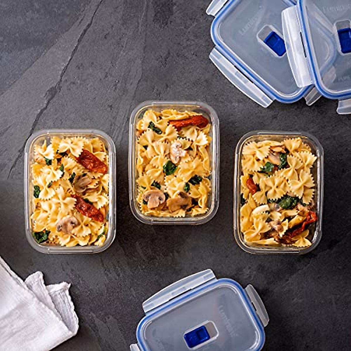 Luminarc 3.4 Cup Pure Box Active 6-Piece Food Storage Rectangle Set, Clear