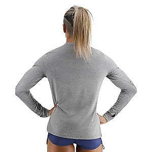 TYR Women's Standard Long Sleeve Sun Protection Performance T-Shirt UPF 50+, Heather Grey