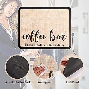15.75 X19.69inch Coffee Maker Mat,Coffee Bar Decor Accessories For Countertop,Hide Stain Water Absorbent Non Slip Quick Dish Drying Mat Fit Under Coffee Pot Espresso Machine(brown)