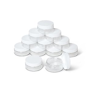 MHO Containers | Clear, Refillable PET Containers, White Screw-On Lid, BPA/Paraben Free - 3.4 fl oz (100mL) — Set of 12