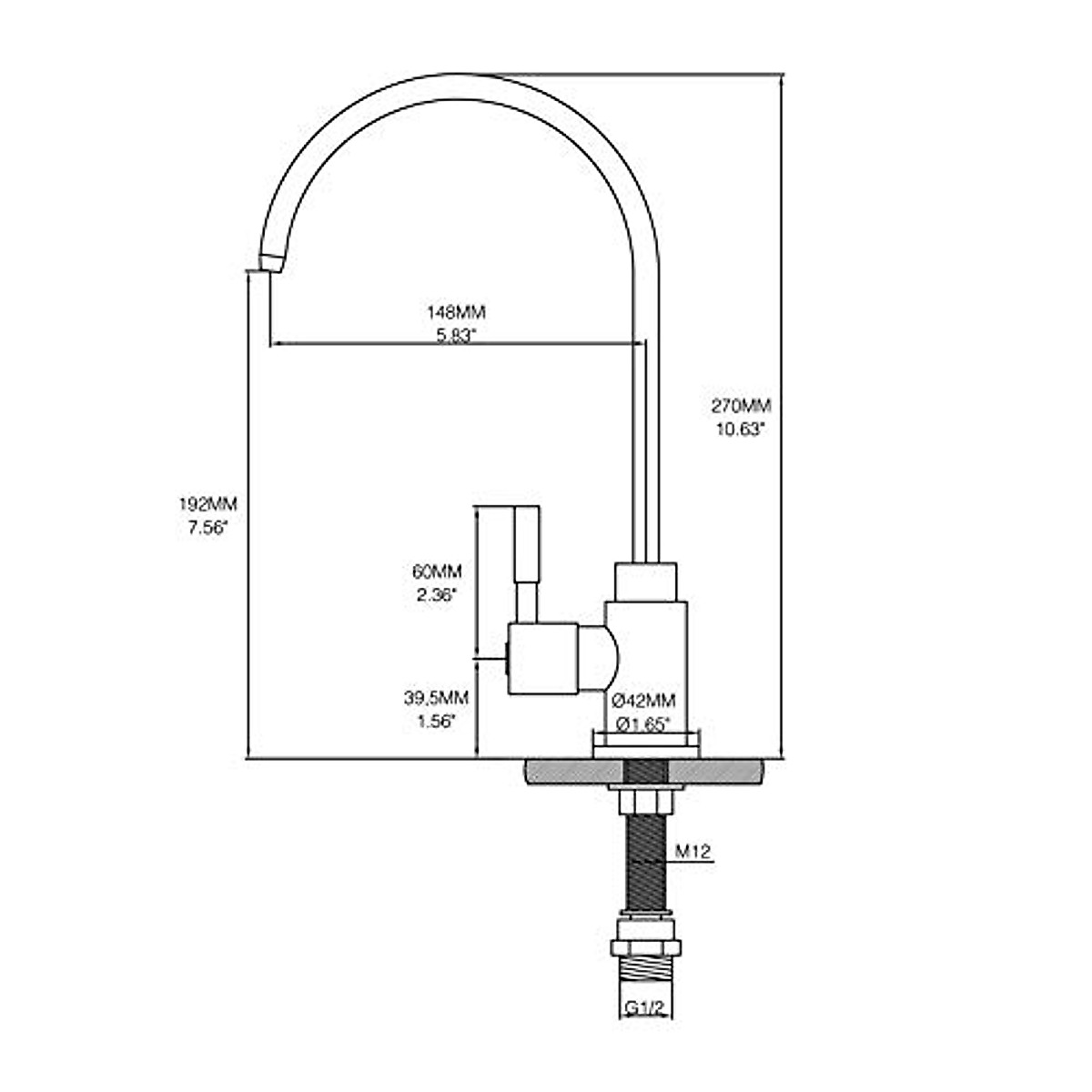 Fonveth Drinking Water Faucet, Upgrade Brushed Gold Single Handle Solid Brass Kitchen Bar Sink Drinking Water Faucet, Water Filtration Faucet
