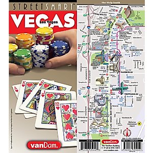 StreetSmart Las Vegas by VanDam –– Laminated pocket size City Street & Casino Map to Las Vegas complete with all attractions, sights, museums, resorts, casinos, hotels and shopping
