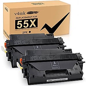 v4ink Compatible CE255X Toner Cartridge Replacement for HP 55X CE255X 55A CE255A Toner High Yield Ink for HP P3015 P3015d P3015dn P3015n P3015x M521dn M521dw M525c M525dn M525f Printer 2PK