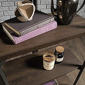 Sauder North Avenue Bookcase, L: 23.43" x W: 13.66" x H: 59.33", Smoked Oak Finish