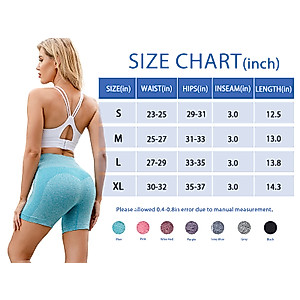NORMOV Seamless Workout Shorts Women,High Waist Spandex Gym Shorts,Tummy Control Yoga Shorts(A,Black,M)